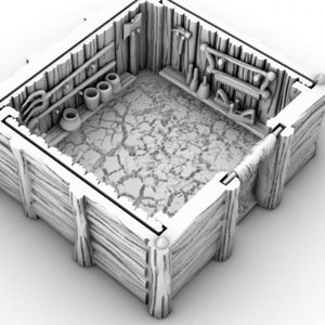 Dnd Small Tool Shed With Interchangeable Walls Farm Village Thatched ...