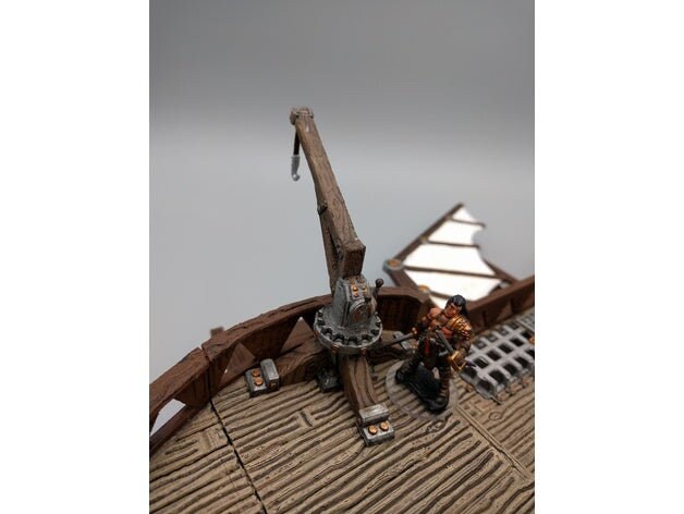 Dnd Cargo Crane Rope and Pulley Winch Dock Ship Boat Loader Tabletop ...
