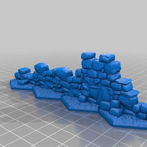 Dnd Flat Modular Walls- Hex Tiles Custom Game 28mm Tabletop Scatter ...