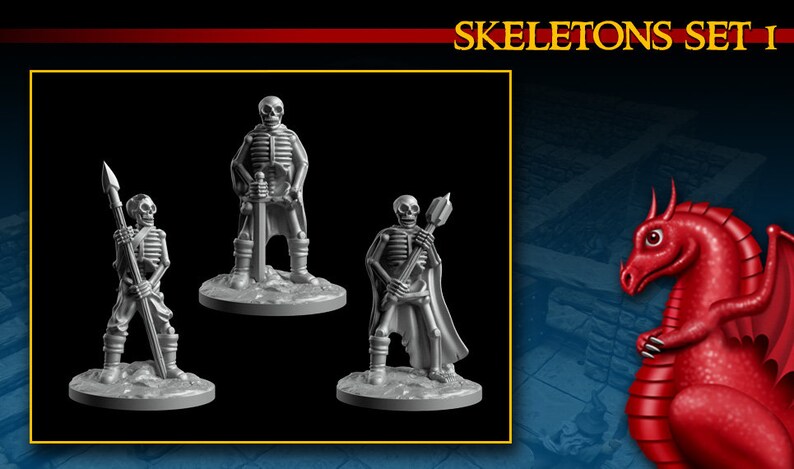 Dnd Undead Skeleton Army Soldiers Warriors 28mm Miniature - Etsy