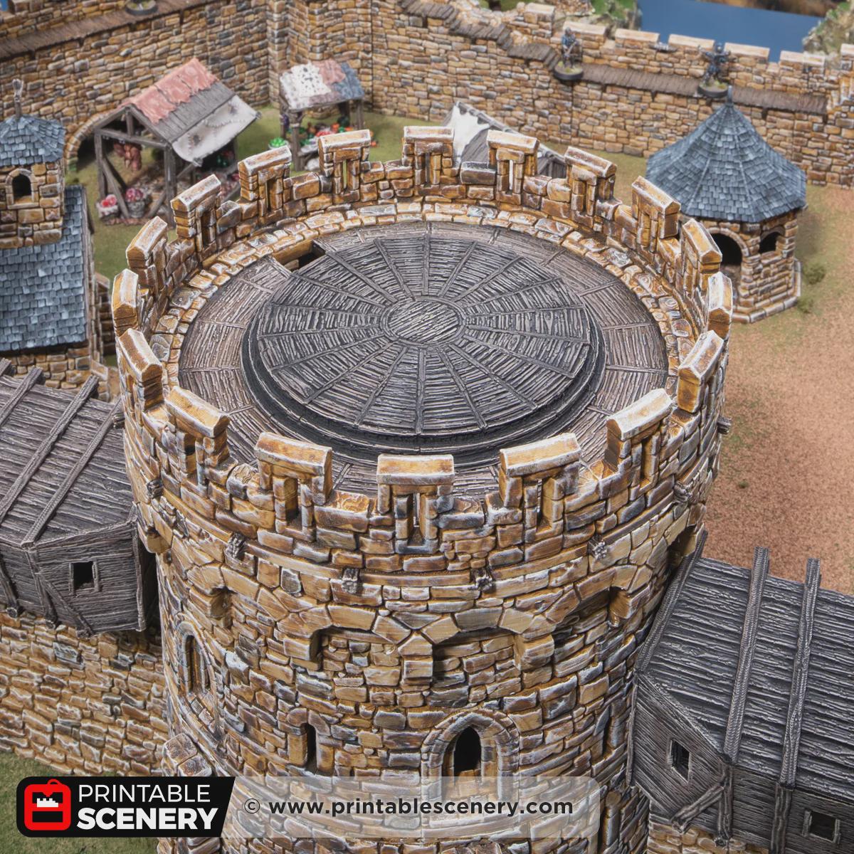 Dnd Round Keep Throne and Ash HEX Castle Walls Fortress Fort Tabletop ...