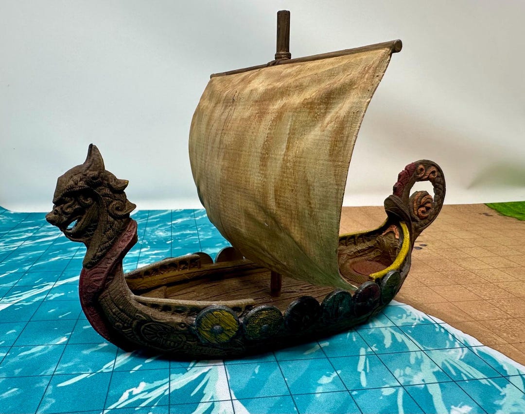 Dnd Viking Ship Vessel Boat Tundra Ice Age Wargaming Tabletop Scatter ...