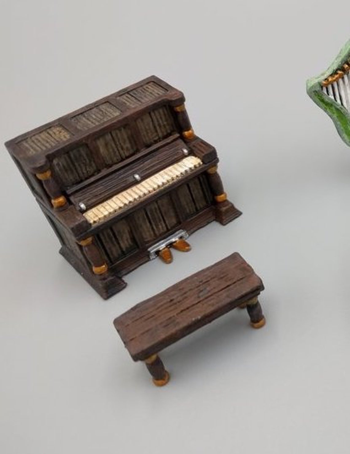 Dnd Piano and Bench Village Tavern Tabletop Terrain Miniature | Etsy