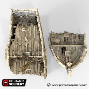 Dnd Shipwreck Wrecked Ship Wargaming Boat Tabletop Scatter Terrain RPG ...
