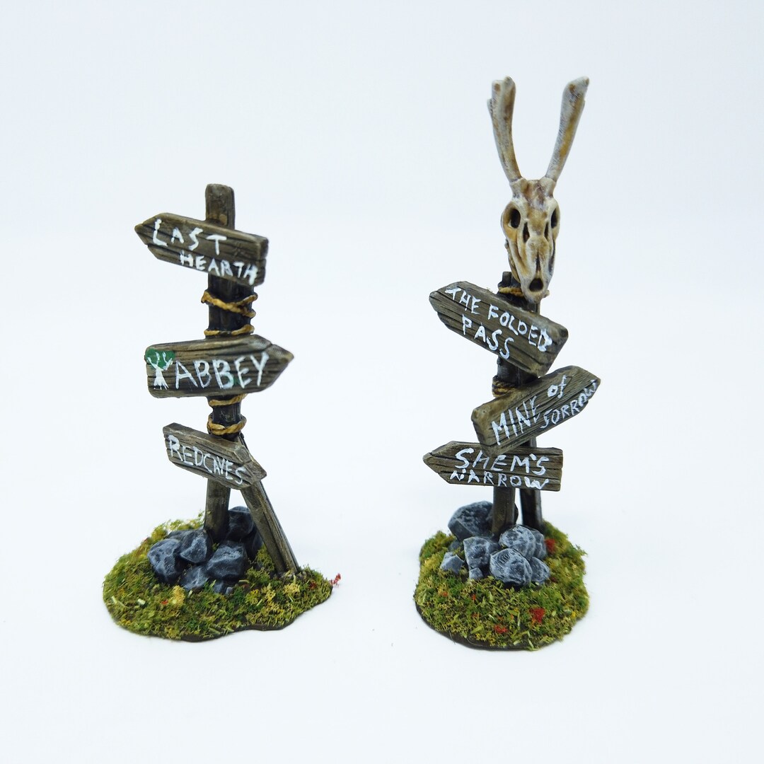 Dnd RESIN Road Sign Set of TWO Torbridge Cull for Village 28mm ...