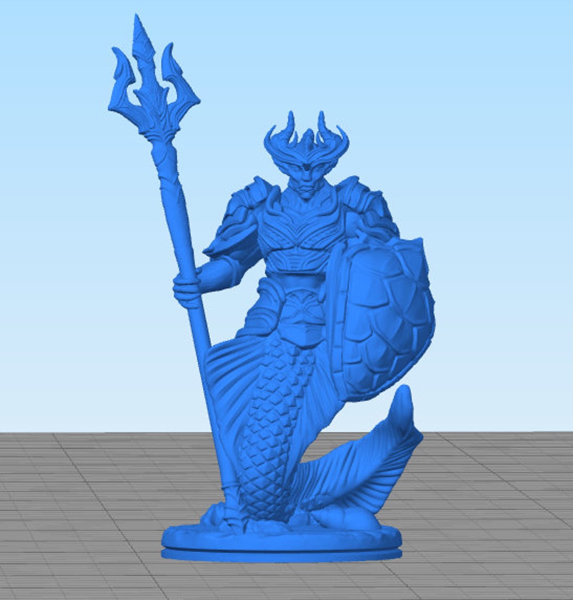 Dnd Merfolk King With Trident Merman Mermaid Mini RPG D&D - Etsy