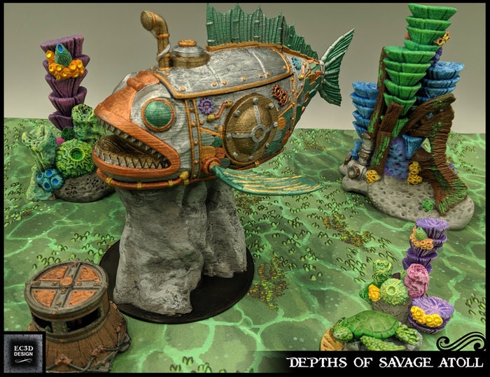 Dnd Gnomish Sub Submarine Steampunk Atlantis Tabletop - Etsy Singapore