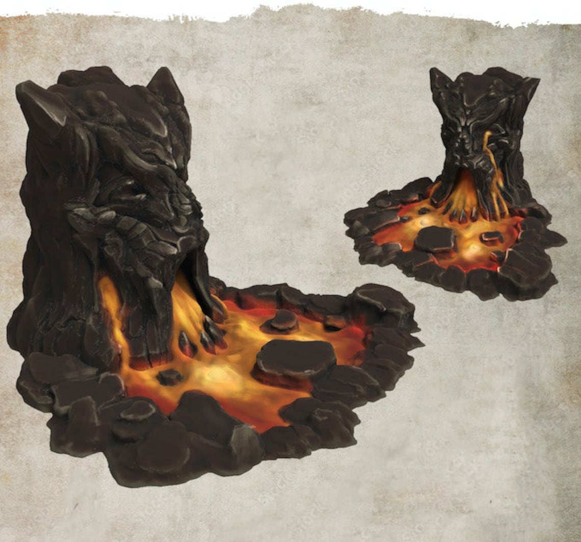 Dnd Lava Fire Maw Underdark Statue Ruins 28mm Underground Cave - Etsy