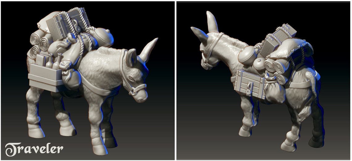 Dnd Pack Mule Donkey Traveler Animal Companion Livestock Wagon Pull ...