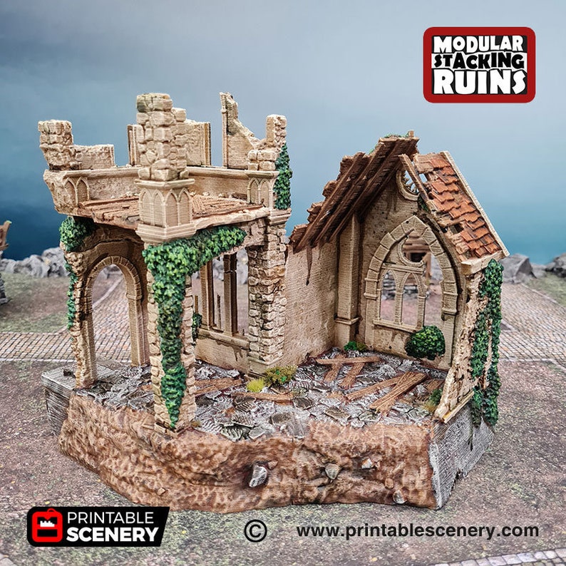 Dnd Small Ruined Church Chapel Ruins I Dungeons and Dragons I Tabletop ...