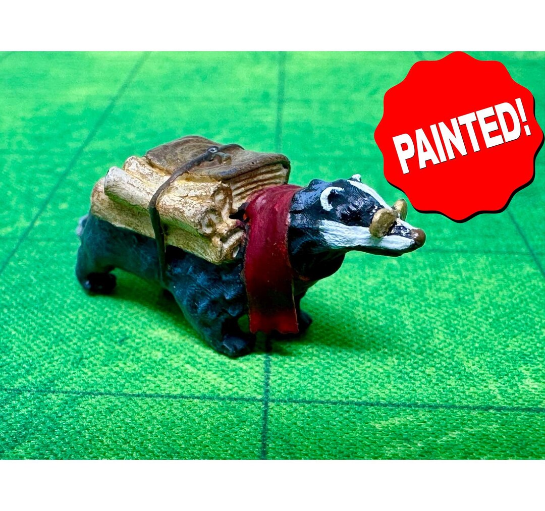 PAINTED Dnd Honey Badger Nerdy With Books Unbased Animal Companion 28mm ...