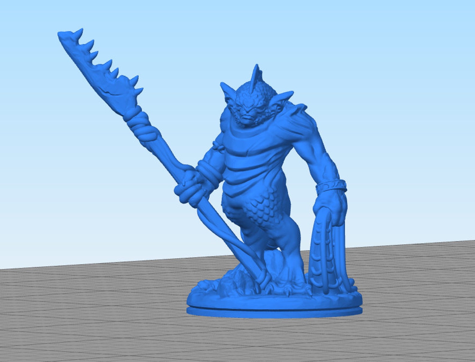 Dnd Sahuagin Deep Devil With Spear and Net Sea Devil Sea - Etsy