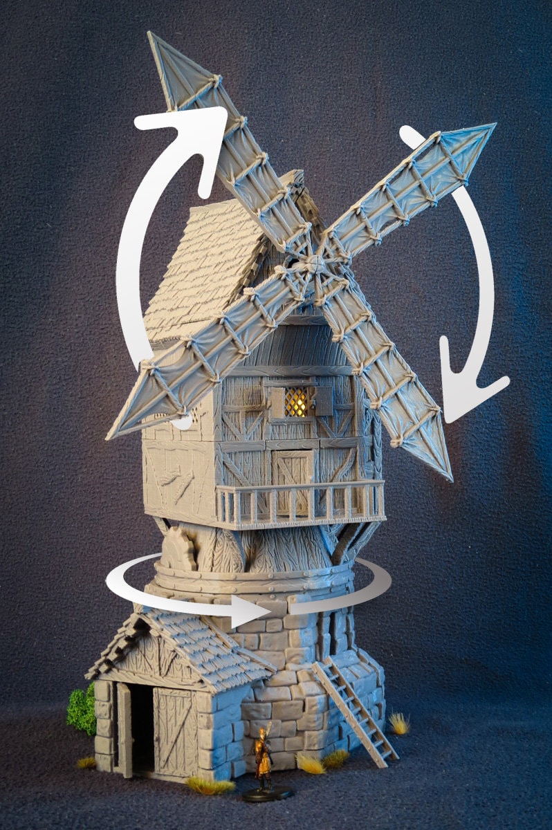 Dnd Windmill City of Tarok Medieval French Village Terrain - Etsy Canada