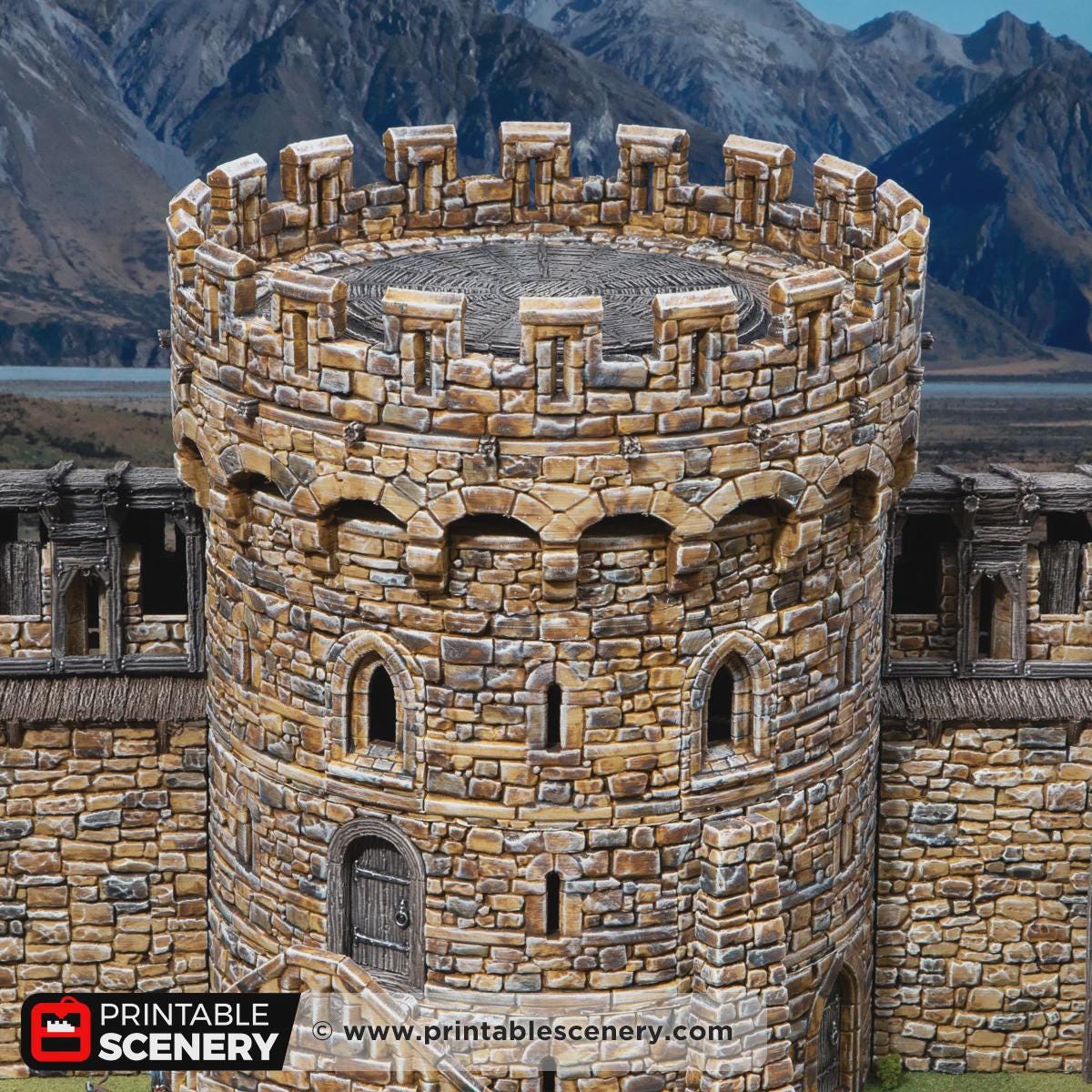 Dnd Round Keep Throne and Ash HEX Castle Walls Fortress Fort Tabletop ...