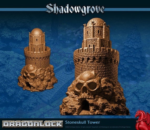 Dnd Skull Tower Dark Elf Evil Hellscape Tabletop Miniature - Etsy