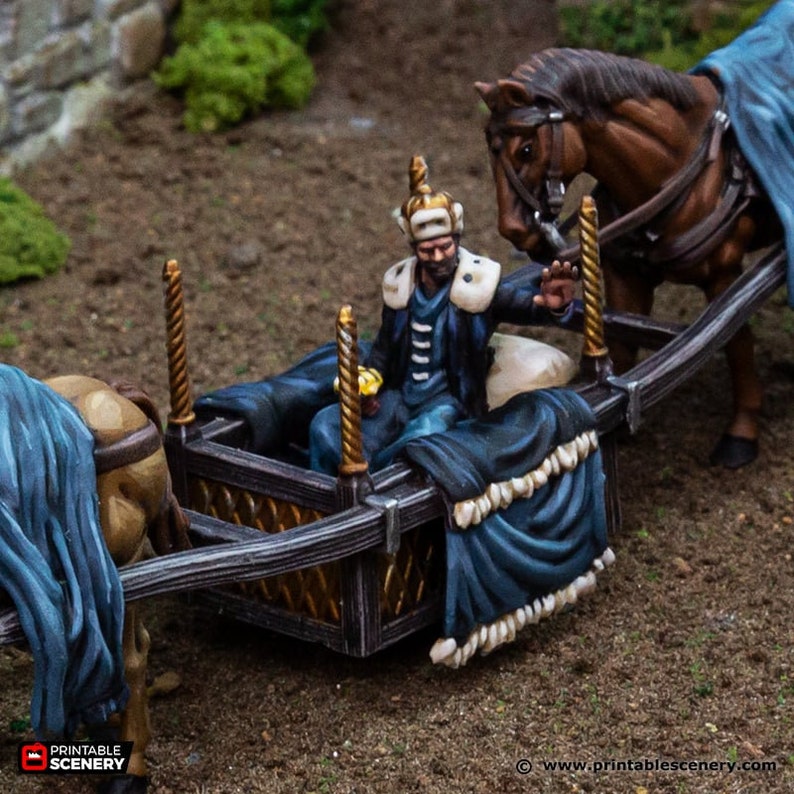 Dnd RESIN Two Horse Litter Nobleman Carriage From King and - Etsy