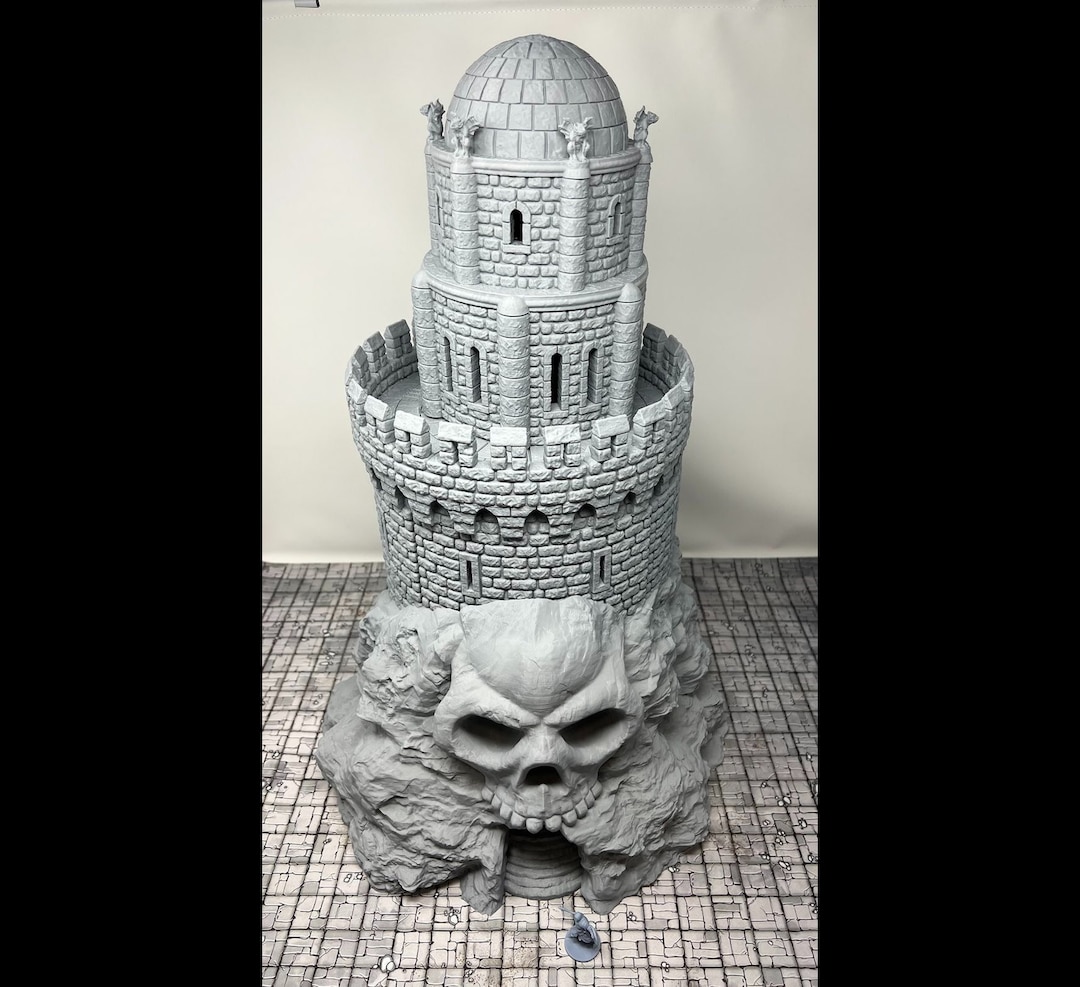 Dnd Skull Tower Dark Elf Evil Hellscape Necromancer Castle Dark Wizard ...
