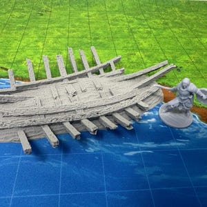 Dnd Ship Ribs Shipwreck Boat Pirate Wreck Ruins Beached Boat Tabletop ...