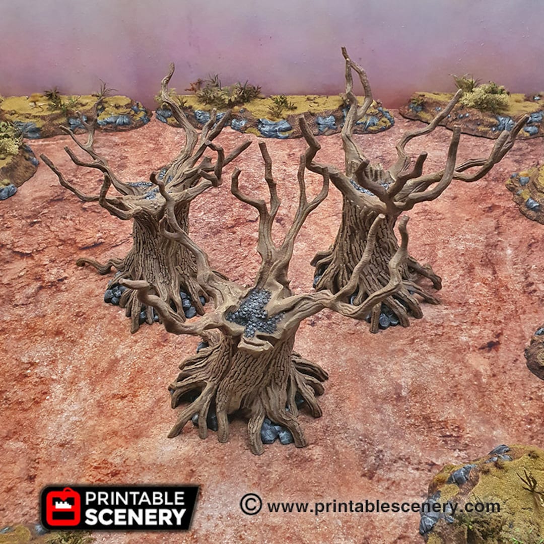 Dnd Twisted Trees Set Haunted Forest Dead Graveyard Printable Scenery ...