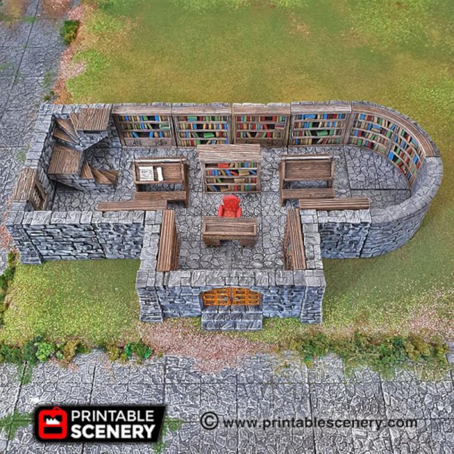 Dnd Library Bookcases and Furniture Set Dwarven Forge Tabletop - Etsy