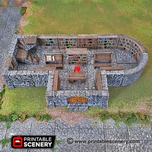 Dnd Library Bookcases and Furniture Set Dwarven Forge Tabletop Scatter ...