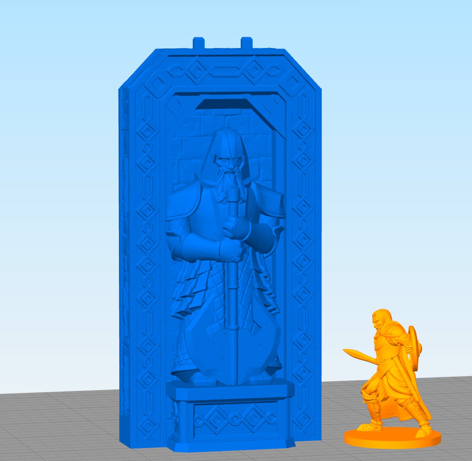 Dnd Dwarven Tribute Statue Dwarf Wall Monument Tabletop Scatter Terrain ...