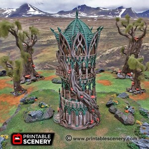Dnd Elven Tower Aeternus Tabletop Fantasy Scatter Terrain RPG D&D ...