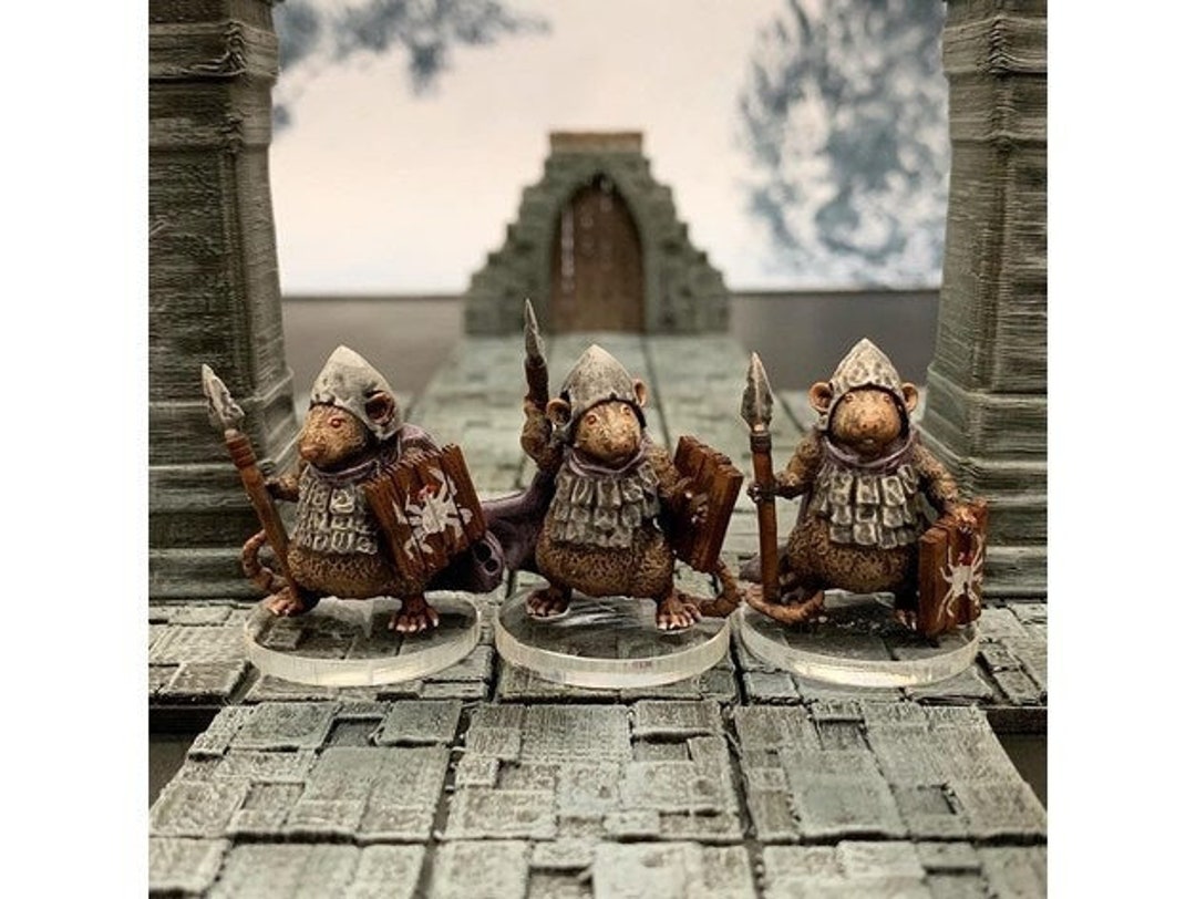 Dnd Ratfolk Burrowguard Set of 3 - Wererat Rat RPG D&D Dungeons and ...