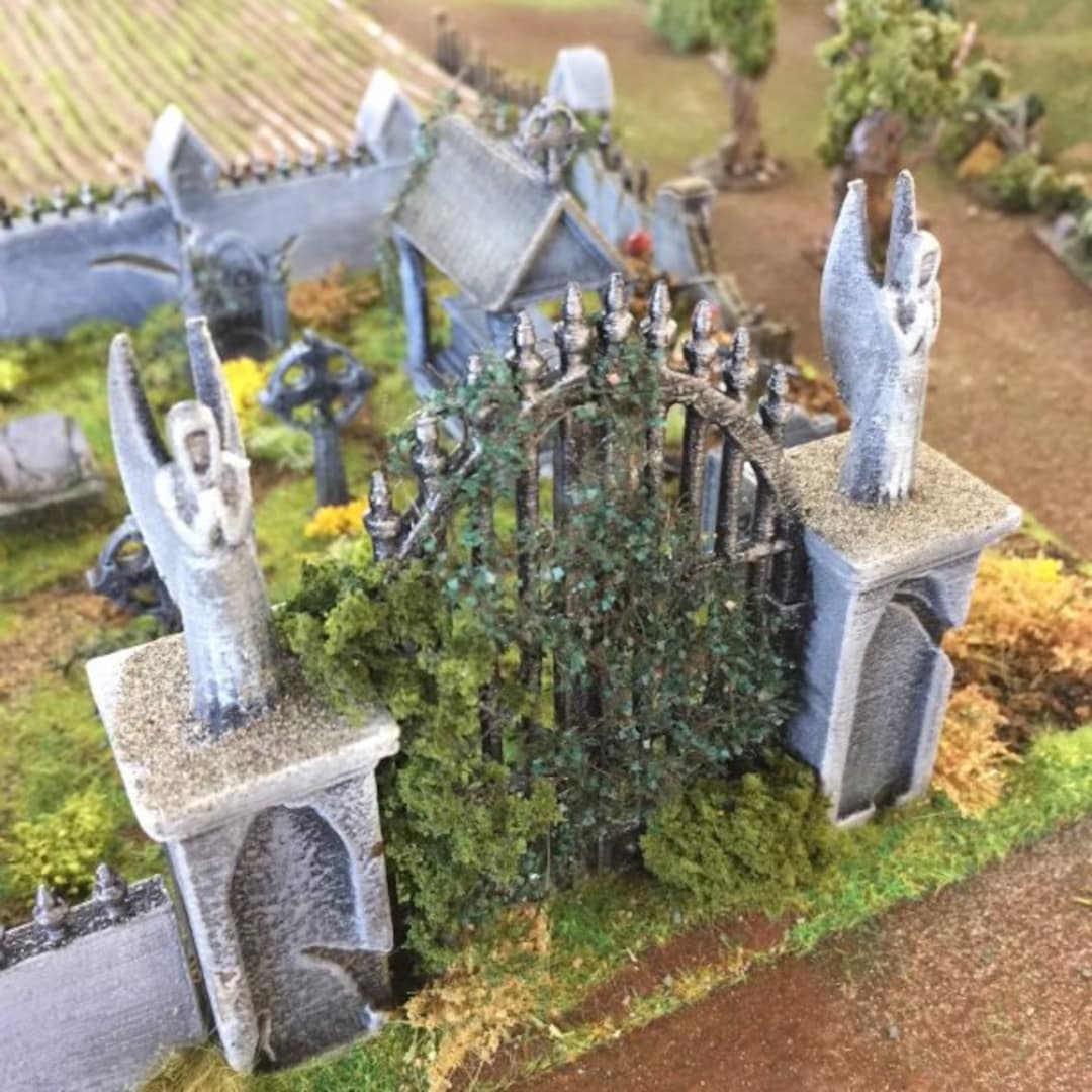Dnd Cemetery Graveyard Gates Tabletop Scatter Terrain RPG D&D 28mm ...
