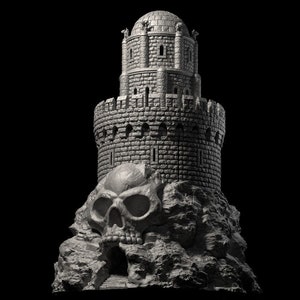 Dnd Skull Tower Dark Elf Evil Hellscape Necromancer Castle Dark Wizard ...