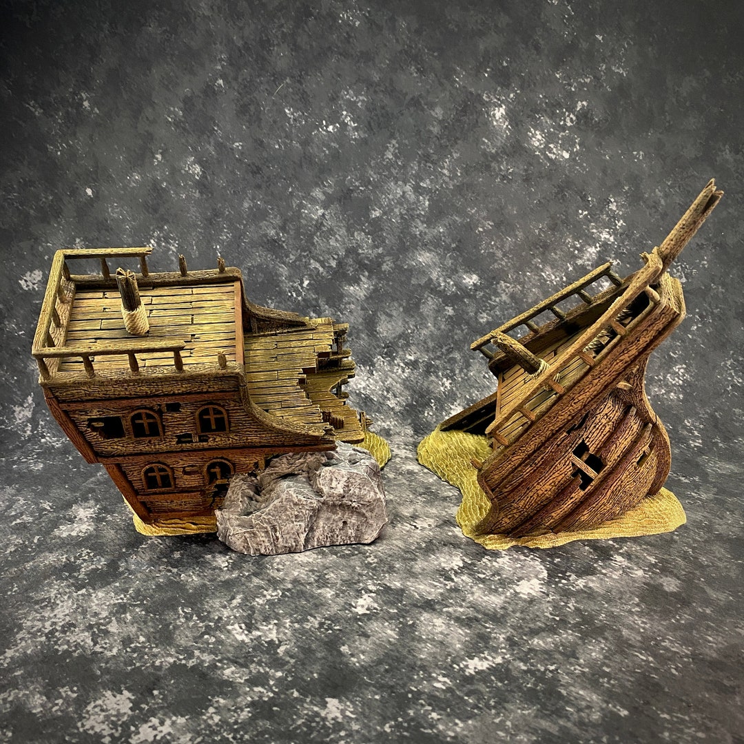 Dnd Shipwreck Ship Wreck Ruins Pirate Seaport War Battle Ruins Tabletop ...