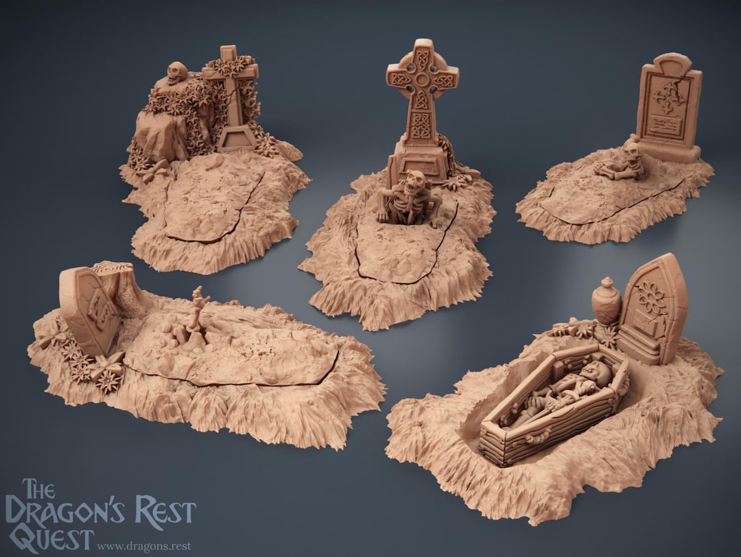 Dnd Open Graves Undead Rising Set Cemetery Graveyard Mausoleum Burial ...