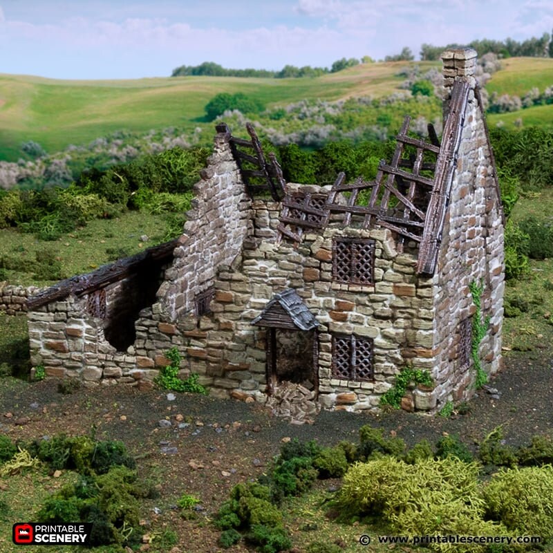 Dnd Ruined Crow Cottage Medieval House King and Country Village ...