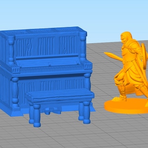 Dnd Piano and Bench Village Tavern Tabletop Terrain Miniature RPG D&D ...