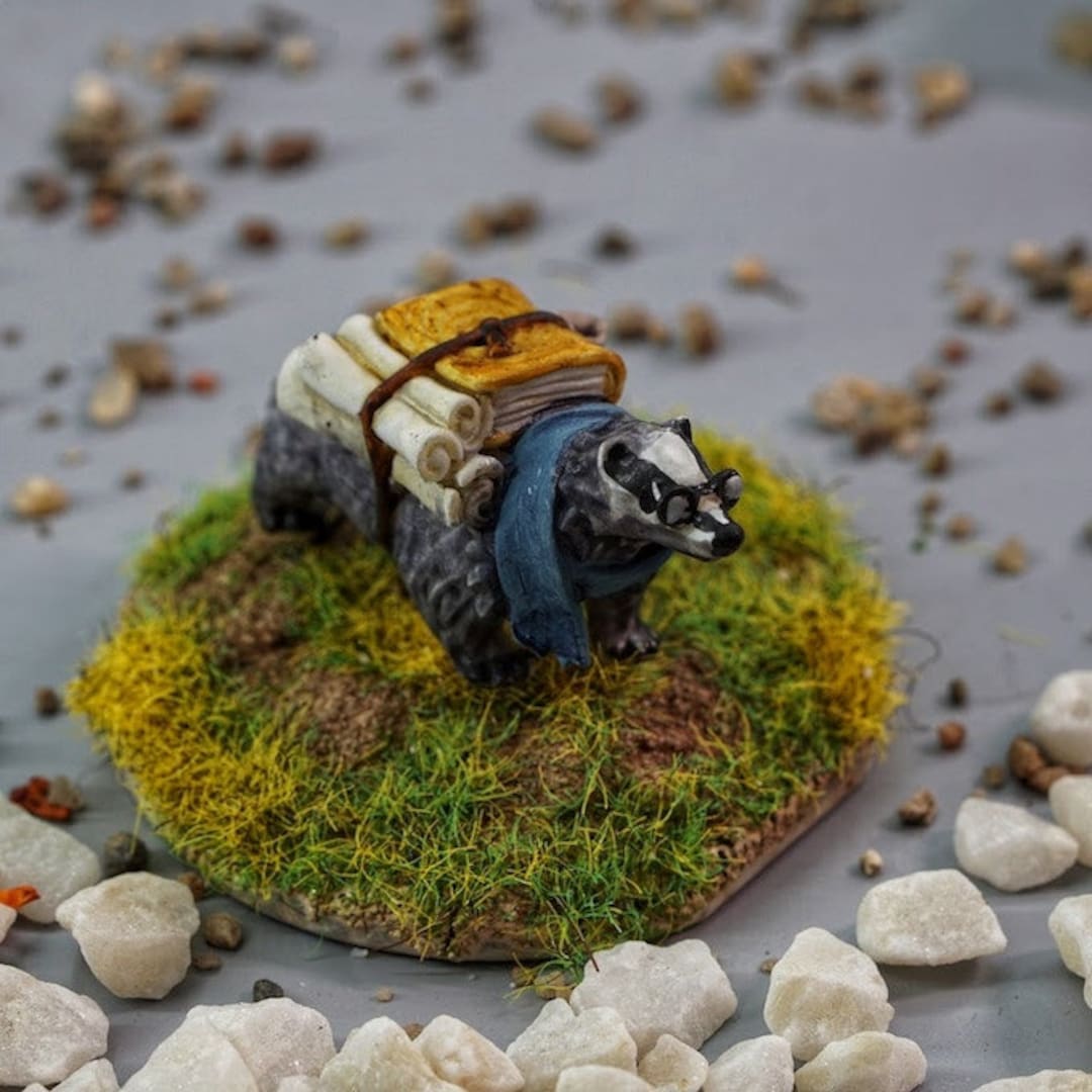 Dnd Honey Badger Nerdy With Books Unbased Animal Companion 28mm Resin ...