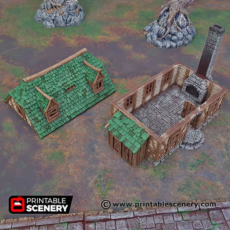 Dnd Perfectly Normal House Cottage Tabletop Scatter Terrain | Etsy