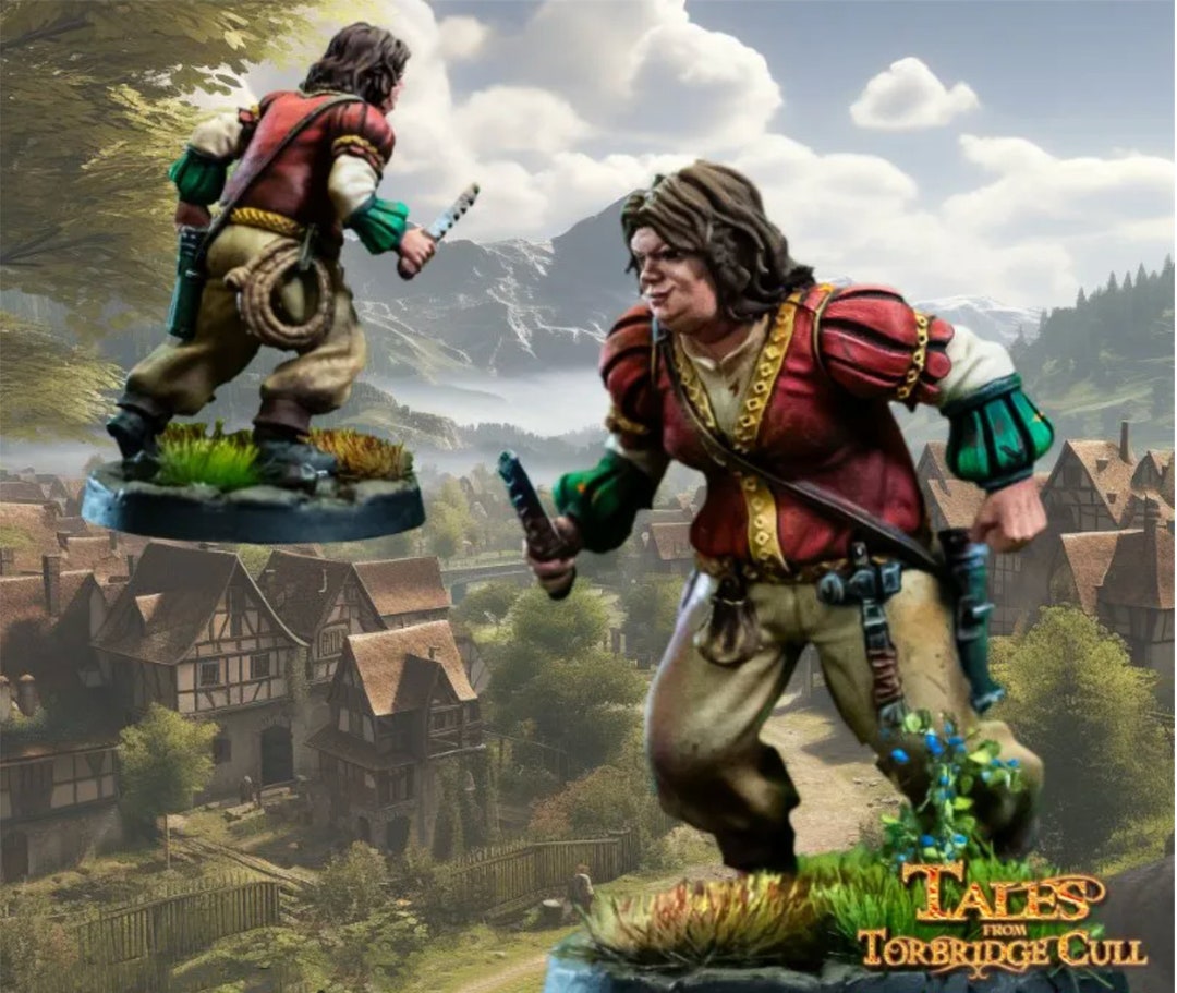 Dnd RESIN Cela Ivis Caw Gang Leader Female 28mm Miniature Medieval ...