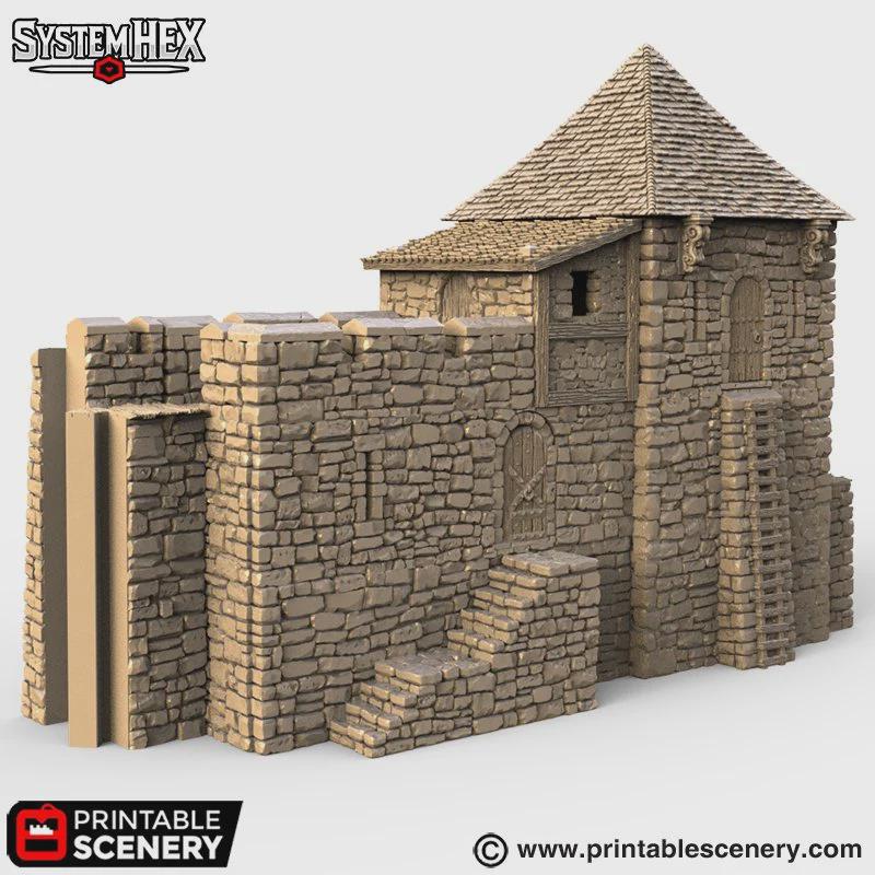 Dnd Barracks for Throne and Ash HEX Castle Walls Fortress Fort Tabletop ...