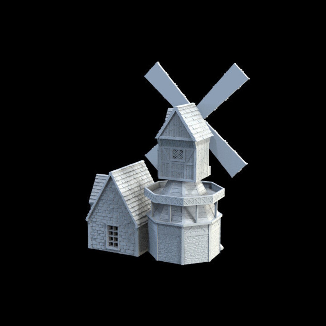 Dnd Windmill With Cottage - 28mm Scatter Village Tabletop Terrain ...