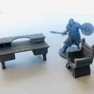 Dnd Study Desk and Chair Furniture for Library Hall House Village ...