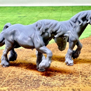 Dnd Draft Horses Work Horse Set for Wagon Medieval Transport Cart Wagon ...