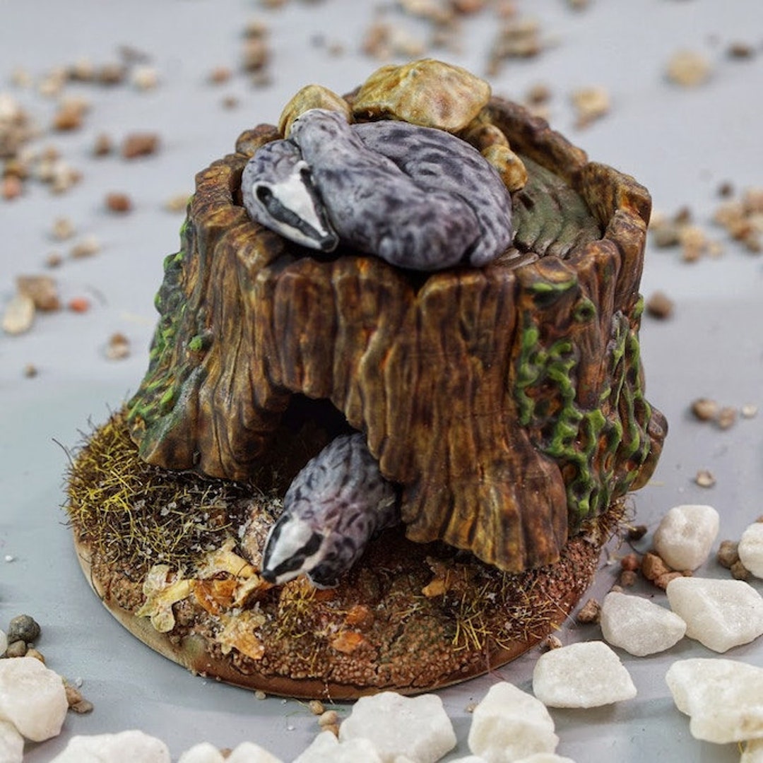 Dnd Honey Badgers in Stump Forest Unbased Animal Companion 28mm Resin ...