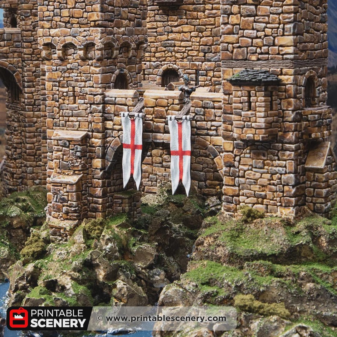 Dnd Castle Flags Banner Set Throne and Ash HEX Castle Walls Fortress ...