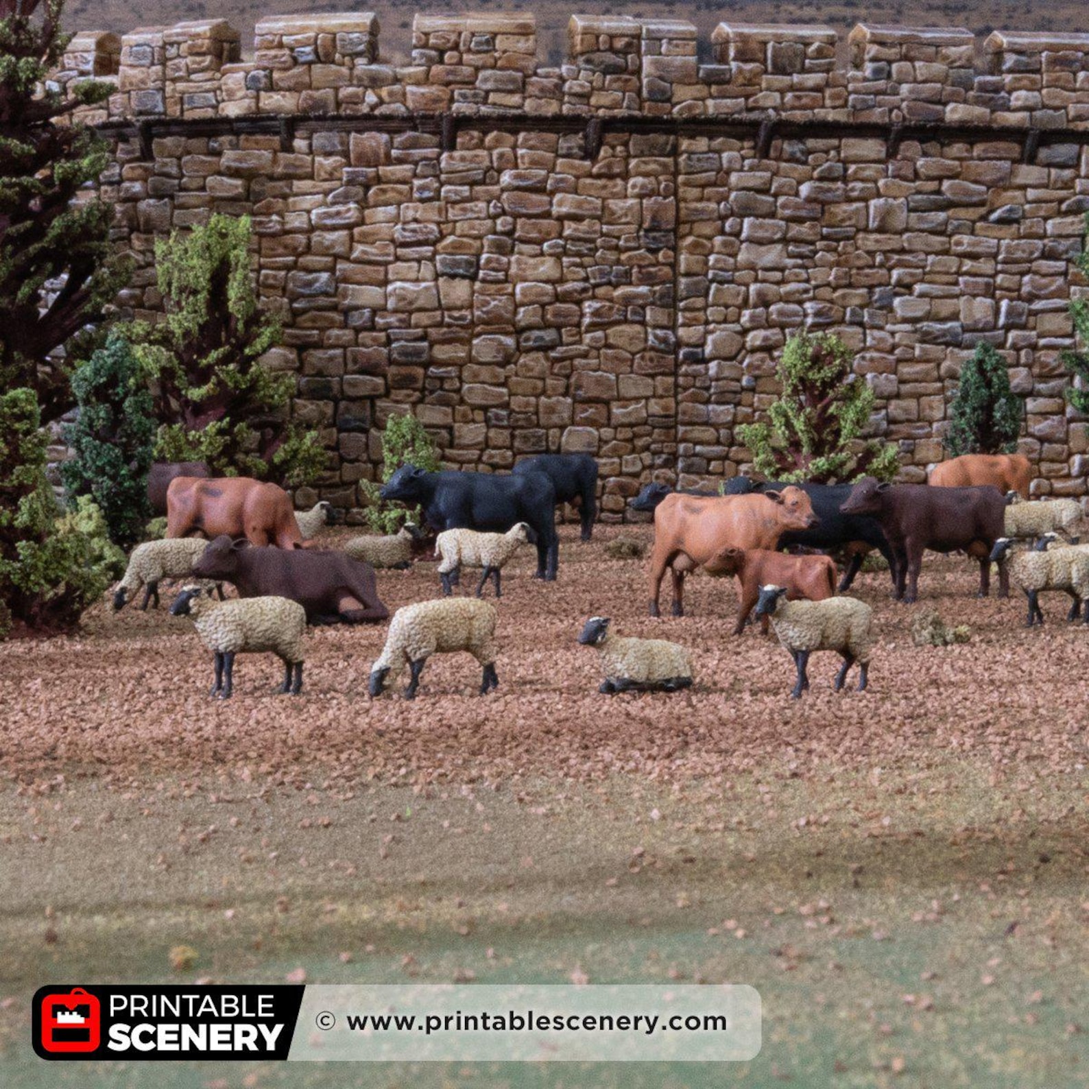 Dnd Cows and Sheep Livestock Pasture Farm Animals Set Terrain Medieval ...