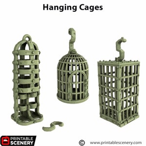 Dnd Hanging Cages Prisoner Pynfold Dungeon Tabletop Scatter Terrain RPG ...