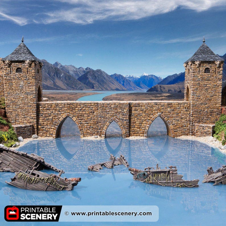 Dnd Grand Bridge for Medieval Castle Fortress Walls RPG Pathfinder D&D ...