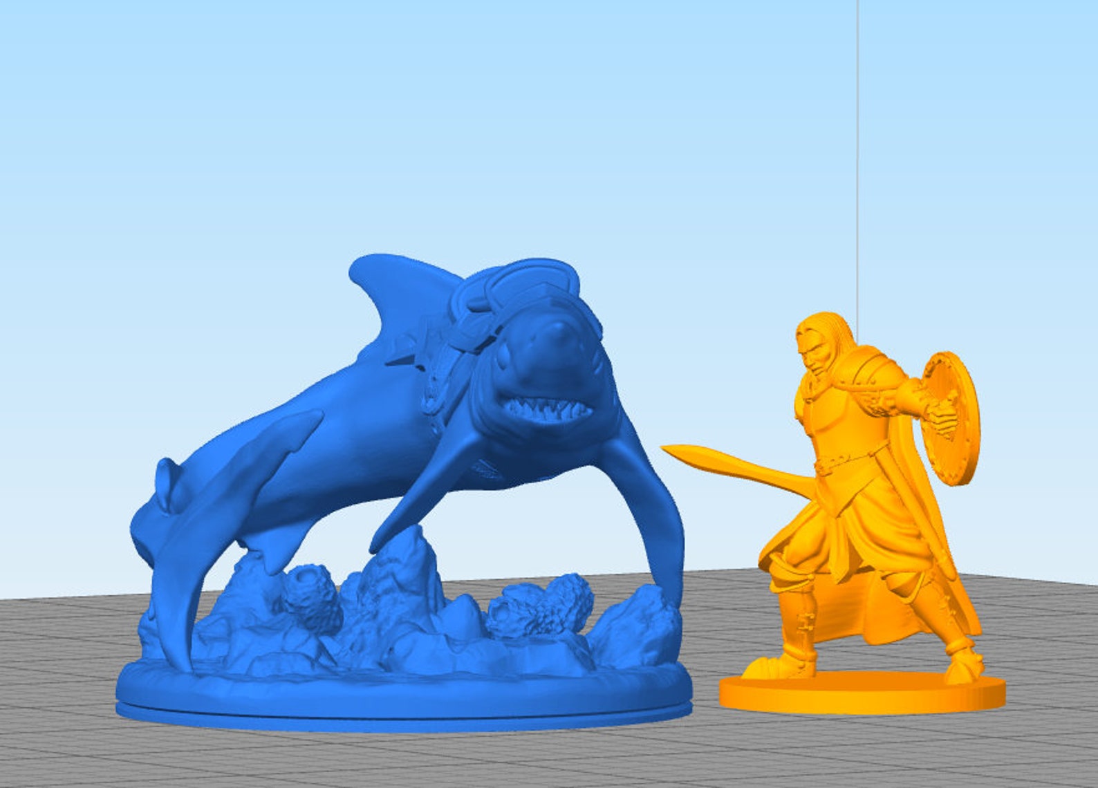 Dnd Atlantis Riders Shark Mount RPG Wargaming Terrain 28mm Miniature ...