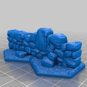 Dnd Flat Modular Walls- Hex Tiles Custom Game 28mm Tabletop Scatter ...