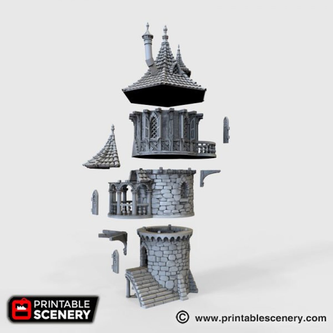 Dnd Wizard Tower Village Tabletop Scatter Terrain RPG D&D - Etsy