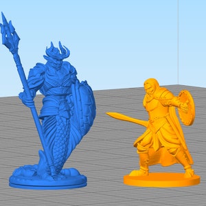 Dnd Merfolk King With Trident Merman Mermaid Mini RPG D&D Dungeons and ...